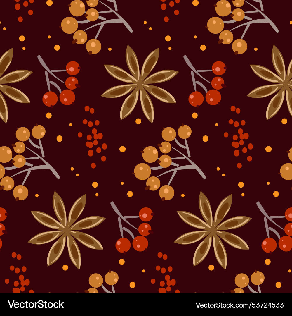 Fall harvest seamless pattern with anise Vector Image