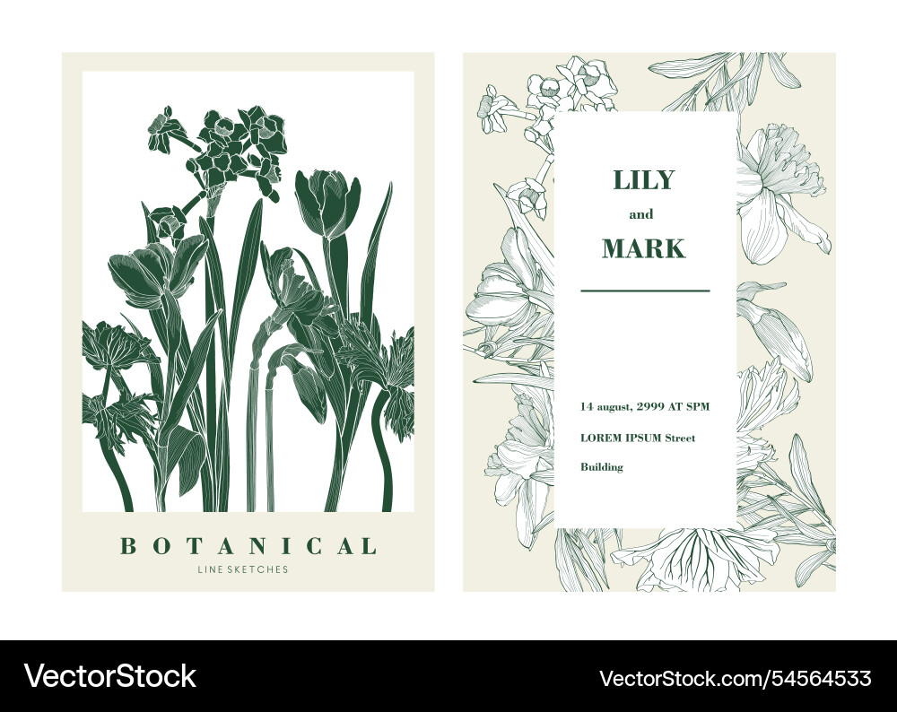 Floral Spring Wedding Background Royalty Free Vector Image