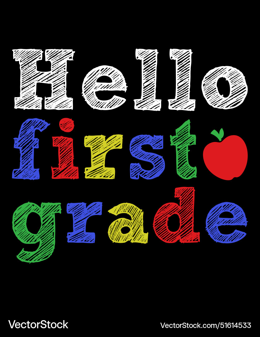 Hello first grade back to school shirt design Vector Image