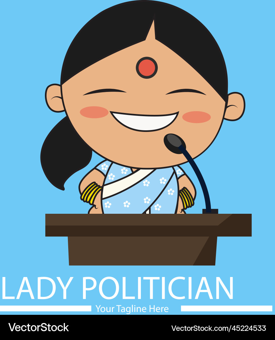 Lady politician mascot logo Royalty Free Vector Image