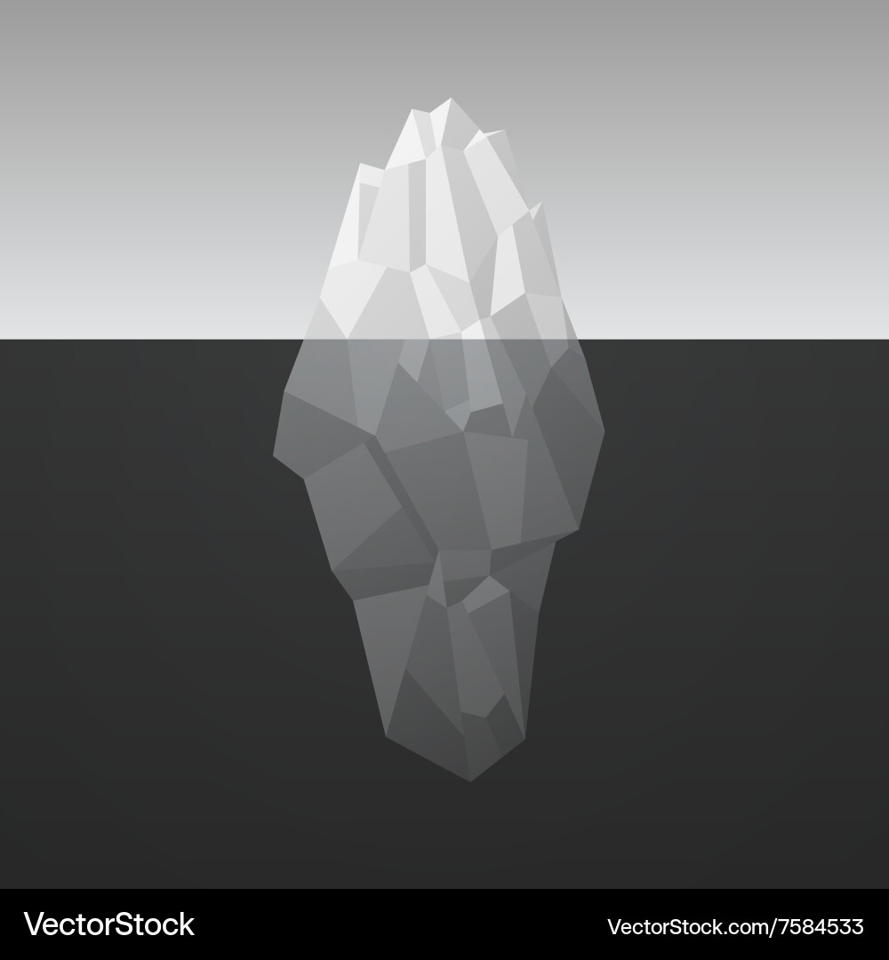 Low Poly Iceberg Landscape Royalty Free Vector Image