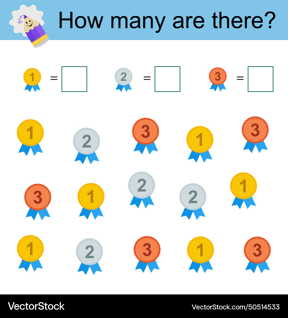Math activity for kids developing numeracy Vector Image