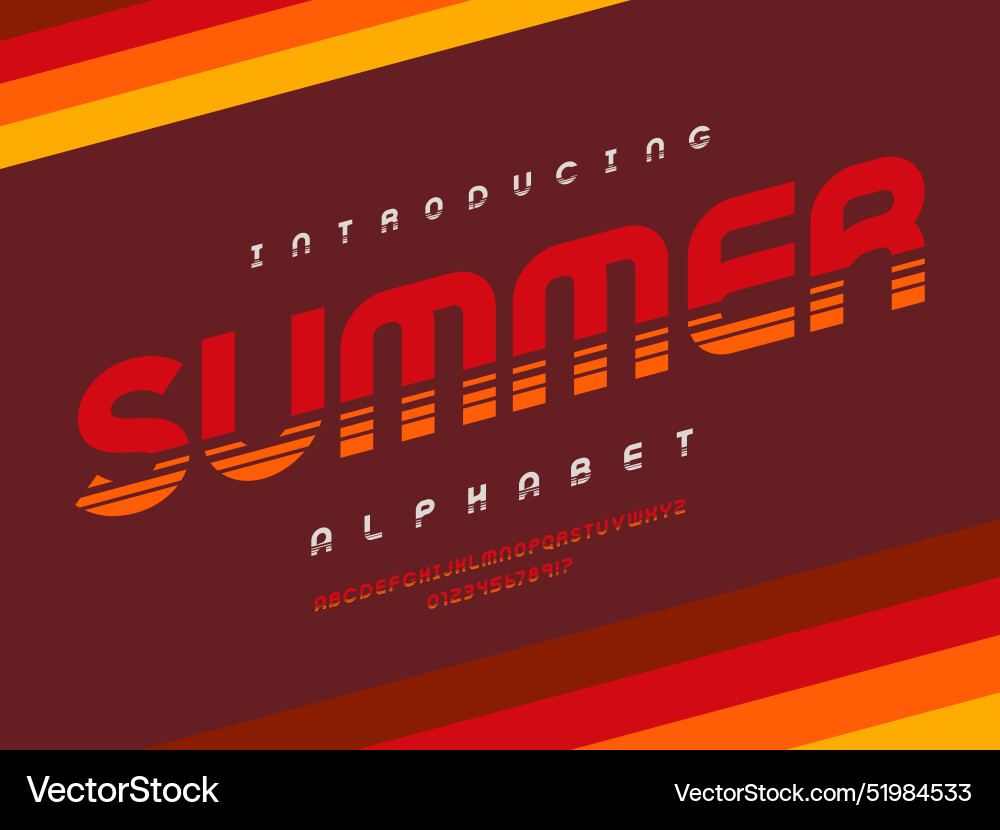 Retro font Royalty Free Vector Image - VectorStock