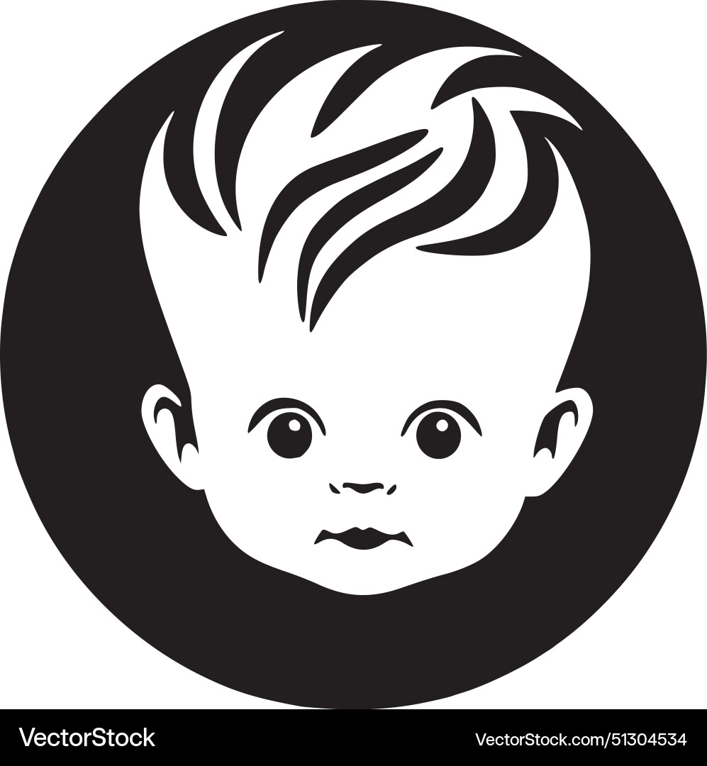 Baby - minimalist and flat logo Royalty Free Vector Image