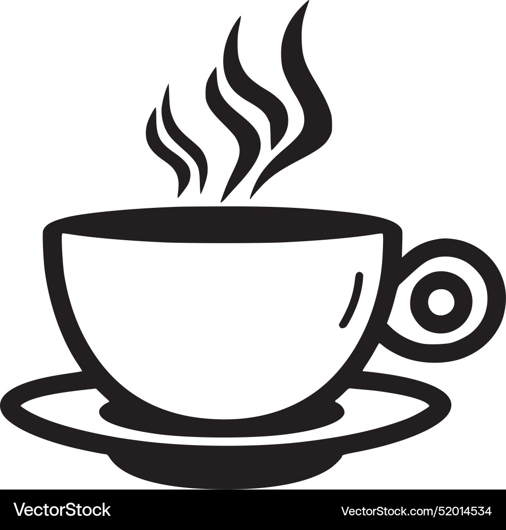 Coffee - minimalist and flat logo Royalty Free Vector Image