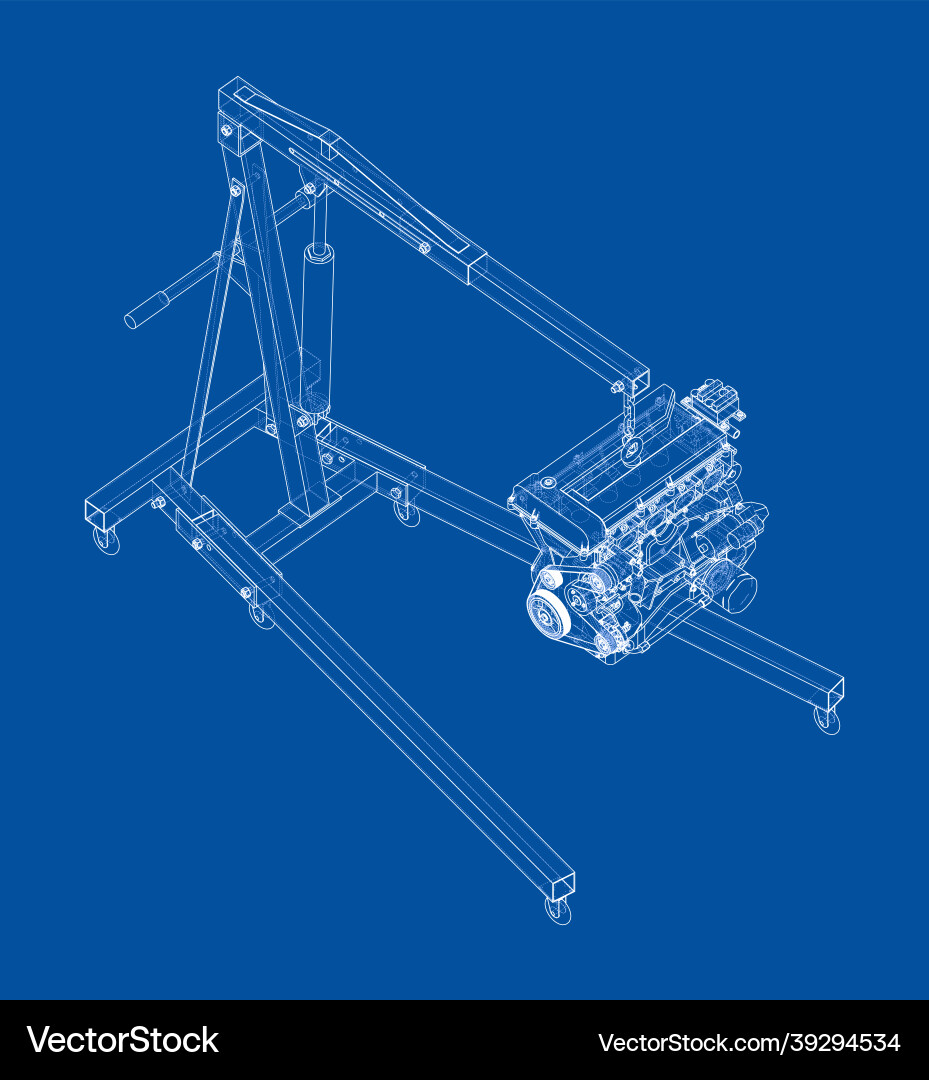 Engine hoist with Royalty Free Vector Image - VectorStock