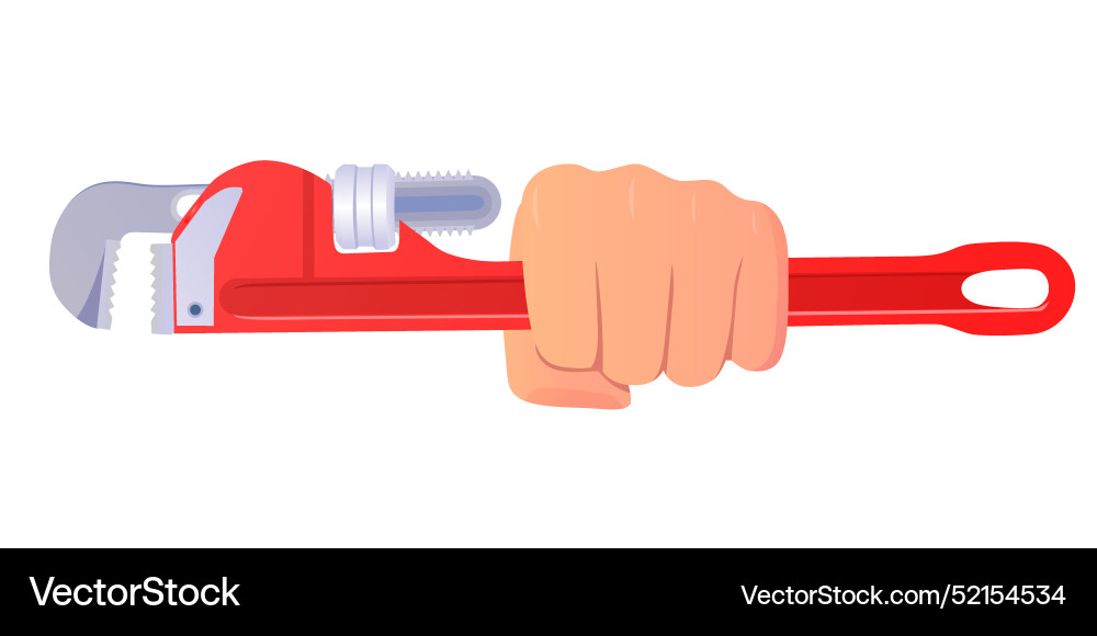 Hand holding wrench Royalty Free Vector Image - VectorStock