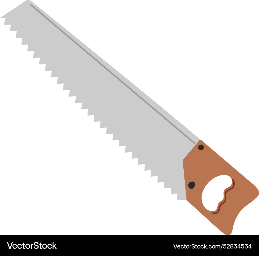 Hand saw color icon wood cutting tool Royalty Free Vector