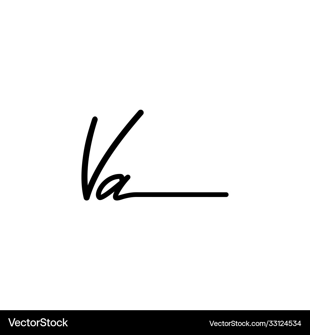 Letter va signature logo template Royalty Free Vector Image
