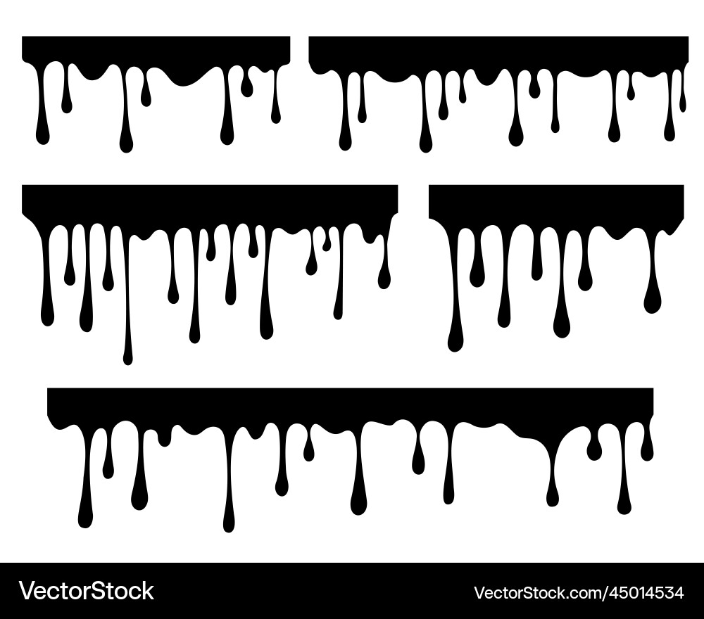 Melted drips and liquid paint drops current Vector Image