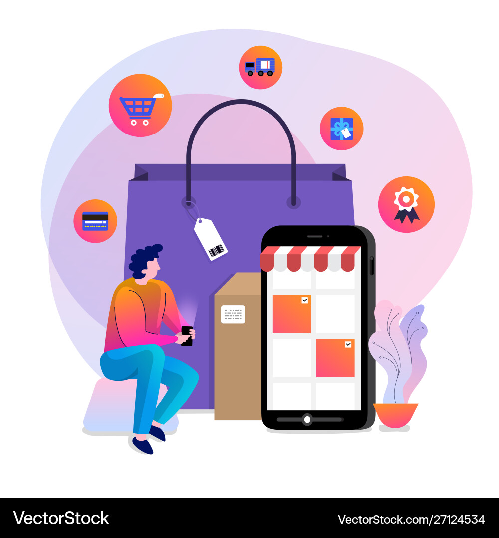 Online shopping Royalty Free Vector Image - VectorStock