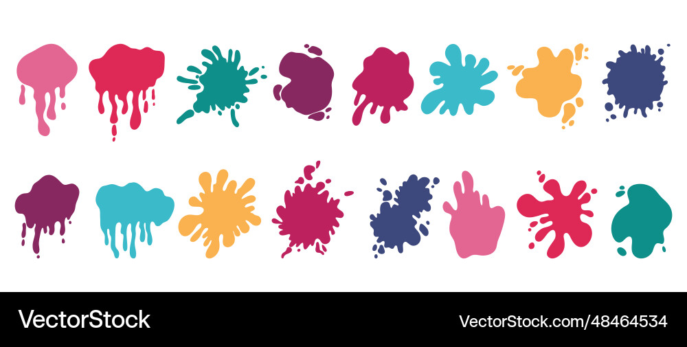 Paint splash color blot different forms liquid Vector Image