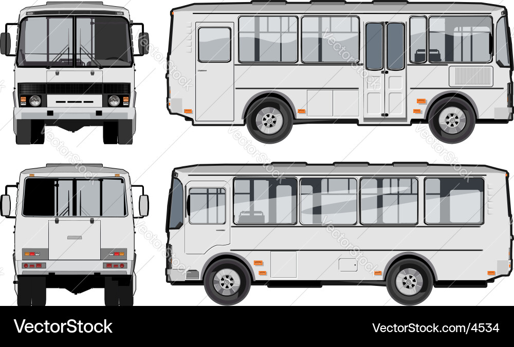 PAZ 3205 Russian Mini Bus Royalty Free Vector Image
