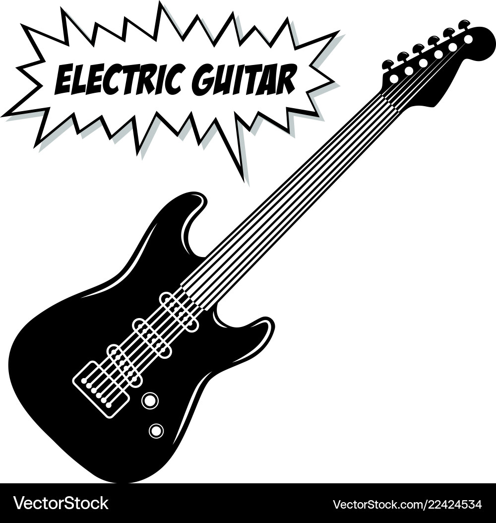 Six-String Electric Guitar Royalty Free Vector Image