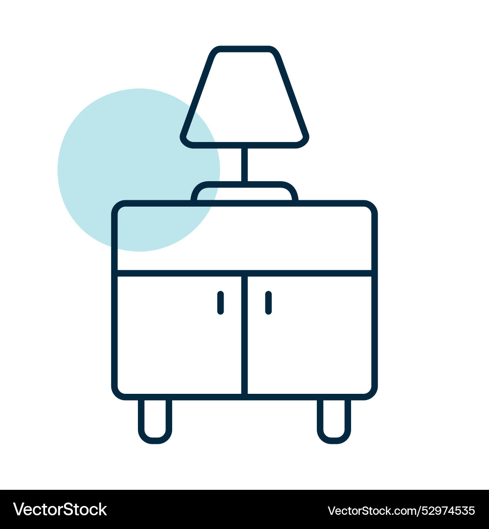 Bedside table with lamp icon Royalty Free Vector Image