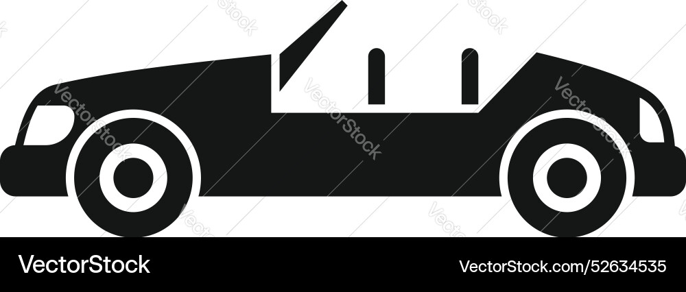 Black convertible car side view open top driving Vector Image