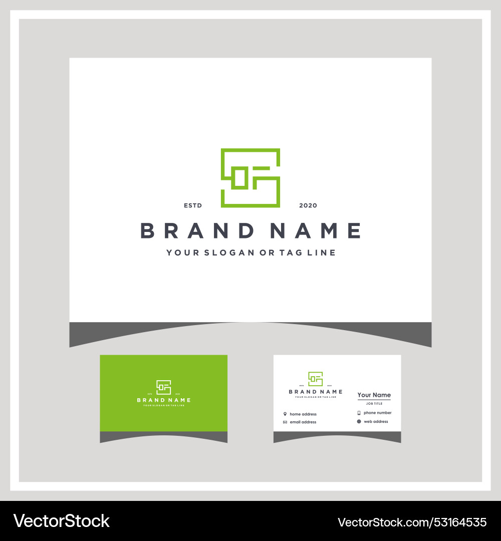 Creative letter sof logo square design Royalty Free Vector