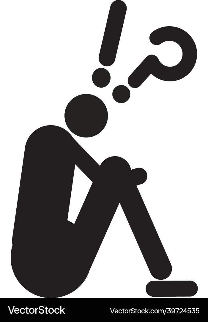 Depressed Stick Figure Royalty Free Vector Image