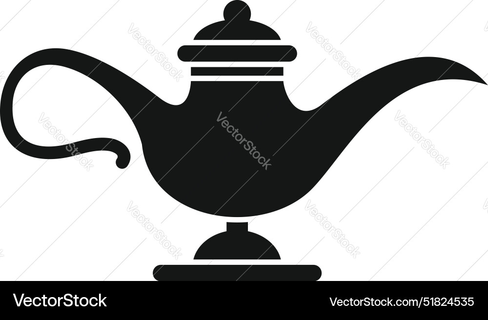 Genie lamp standing on a round pedestal Royalty Free Vector