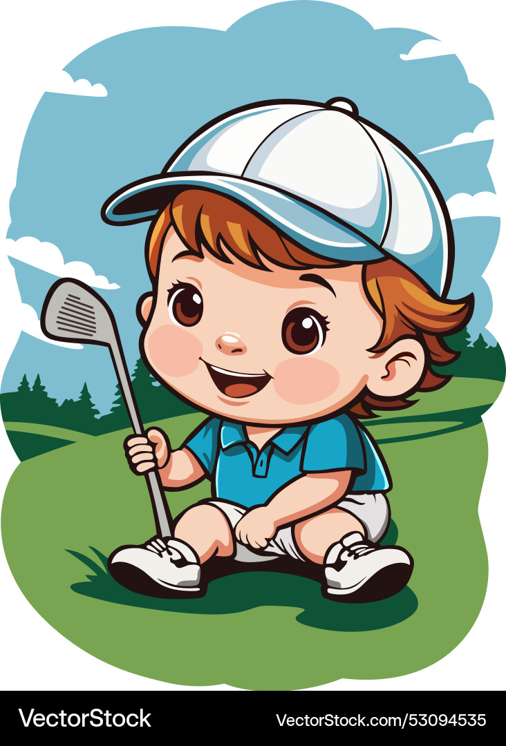Infant golfer Royalty Free Vector Image - VectorStock