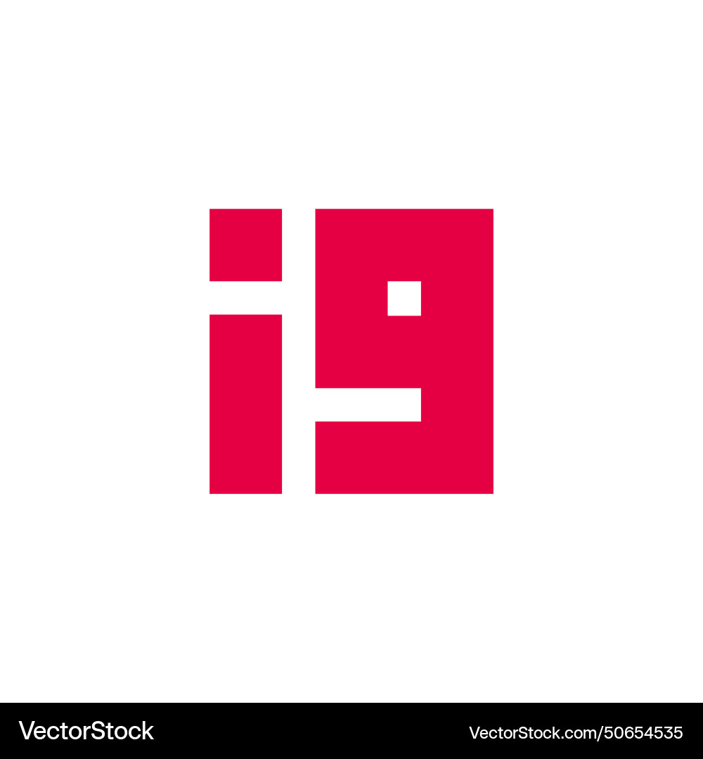 Letter ig stripes square geometric logo Royalty Free Vector