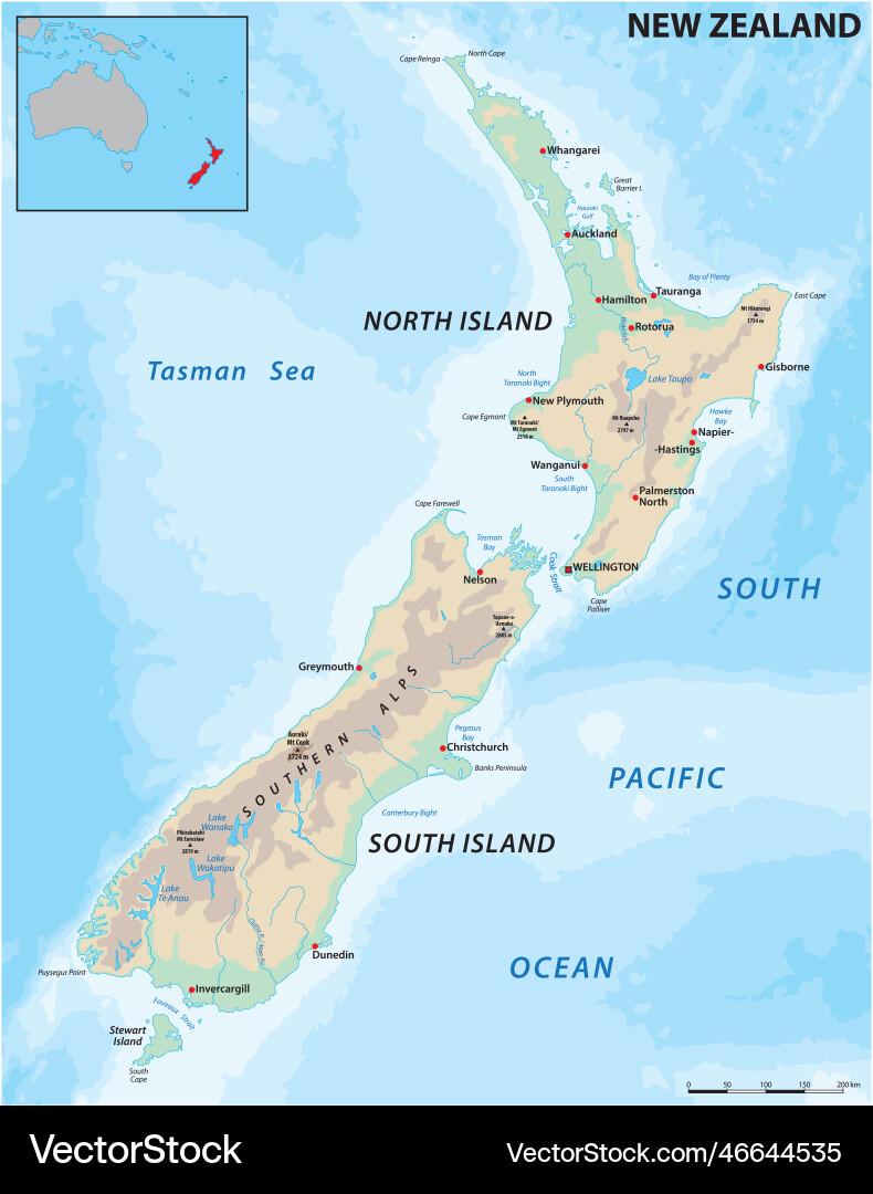 New Zealand Physical Map I Love Maps