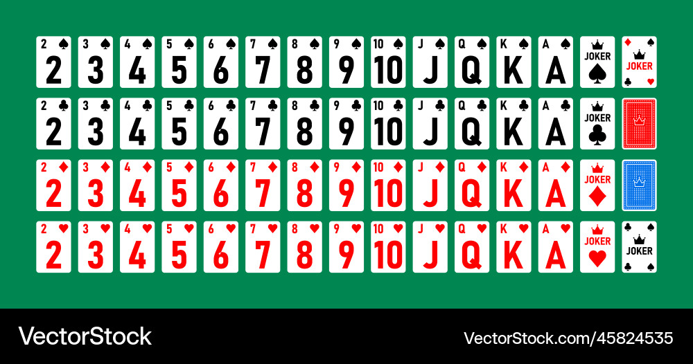 Playing cards full Royalty Free Vector Image - VectorStock