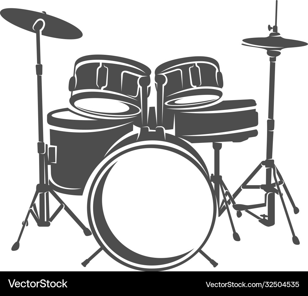 Realistic drum design silhouette Royalty Free Vector Image