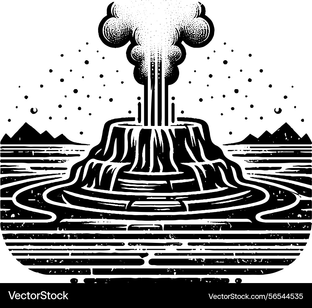 Simple hot spring design Royalty Free Vector Image