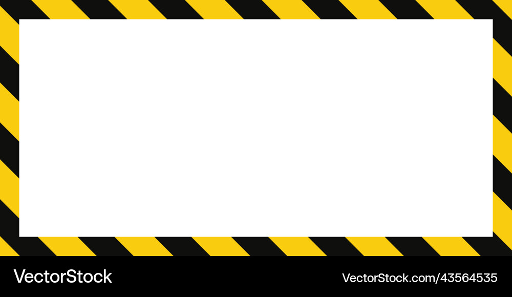 Warning frame with yellow and black diagonal Vector Image