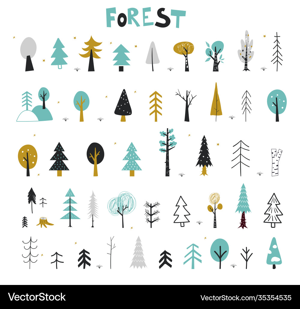 Winter Forest Scene Royalty Free Vector Image - VectorStock