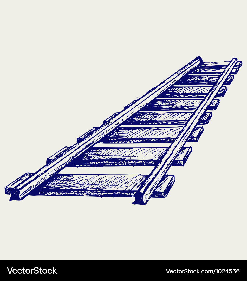 Doodle Railroad Track Royalty Free Vector Image