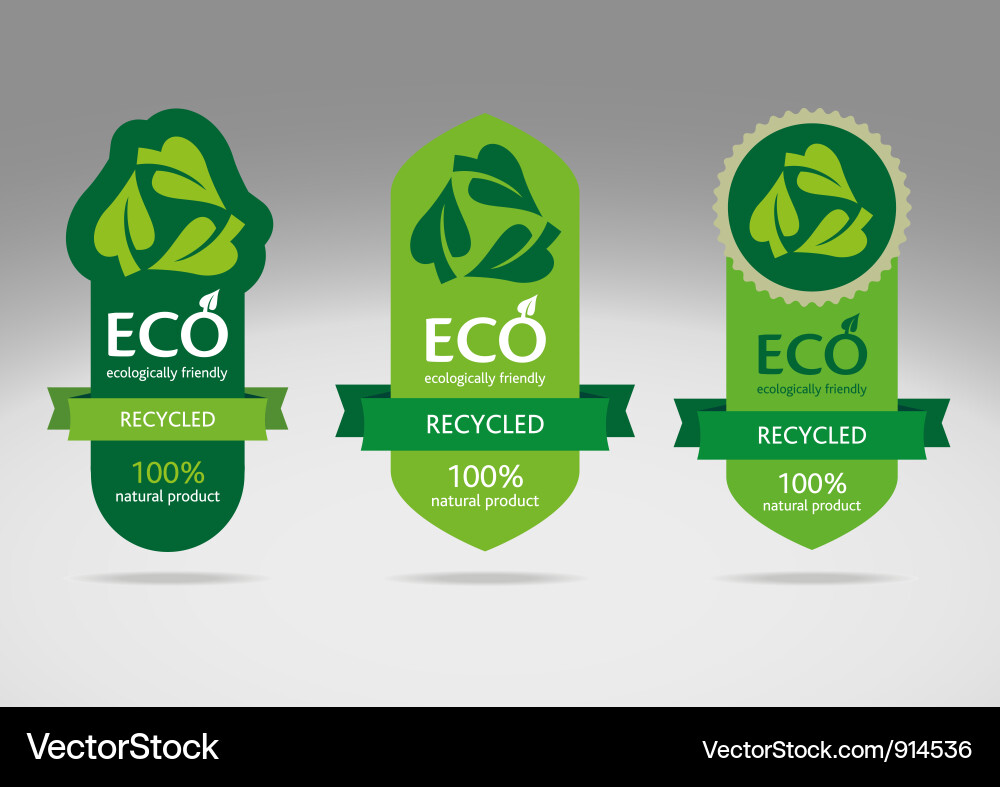 Eco label set 3 Royalty Free Vector Image - VectorStock