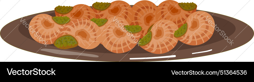 French snails food icon cartoon Royalty Free Vector Image