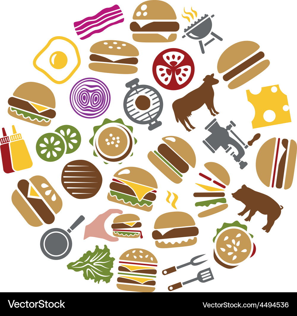 Hamburger icons in circle Royalty Free Vector Image