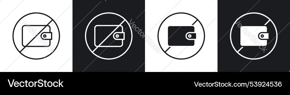 No wallet sign Royalty Free Vector Image - VectorStock