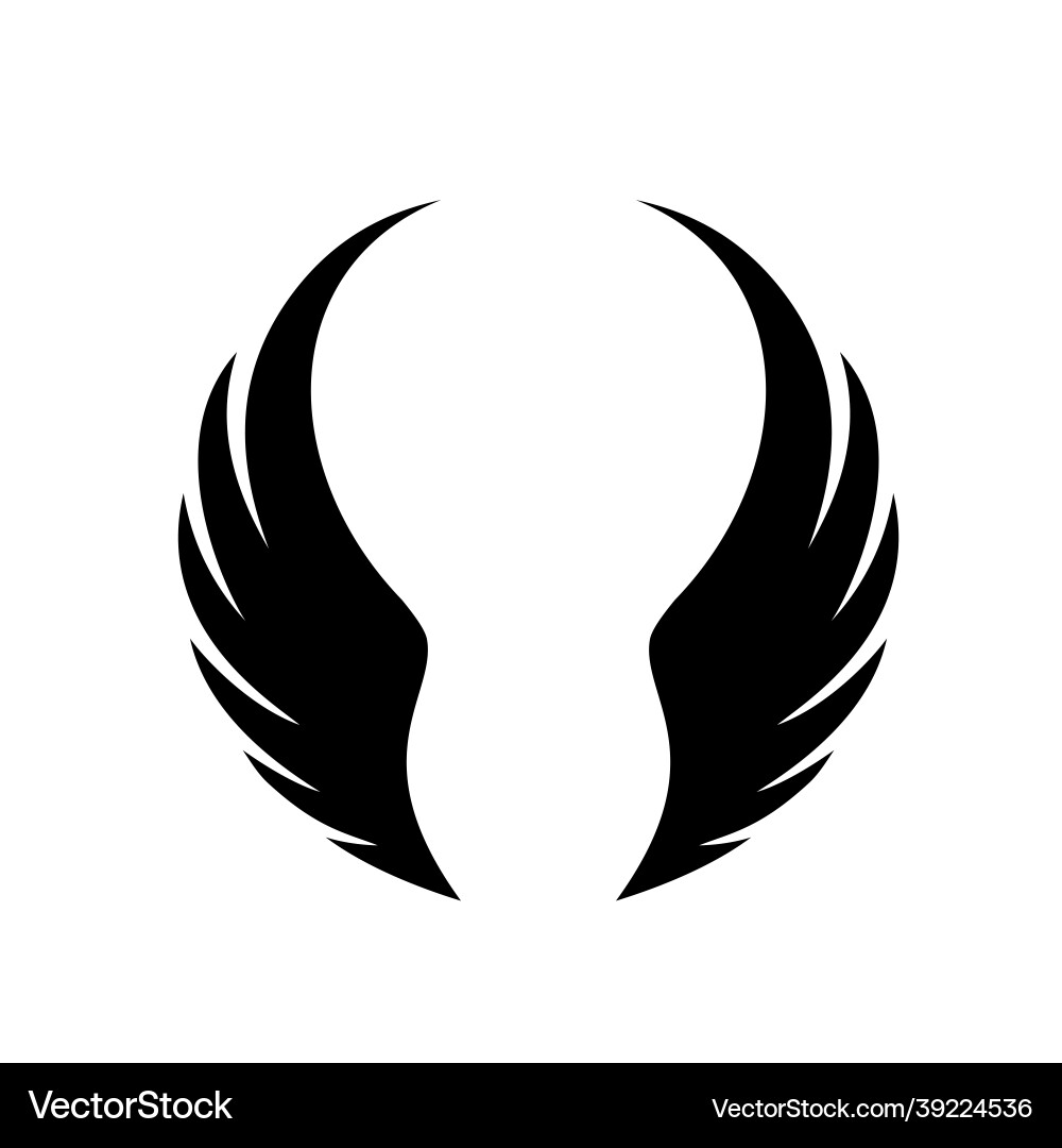 On the circle wings logo design icon symbol Vector Image