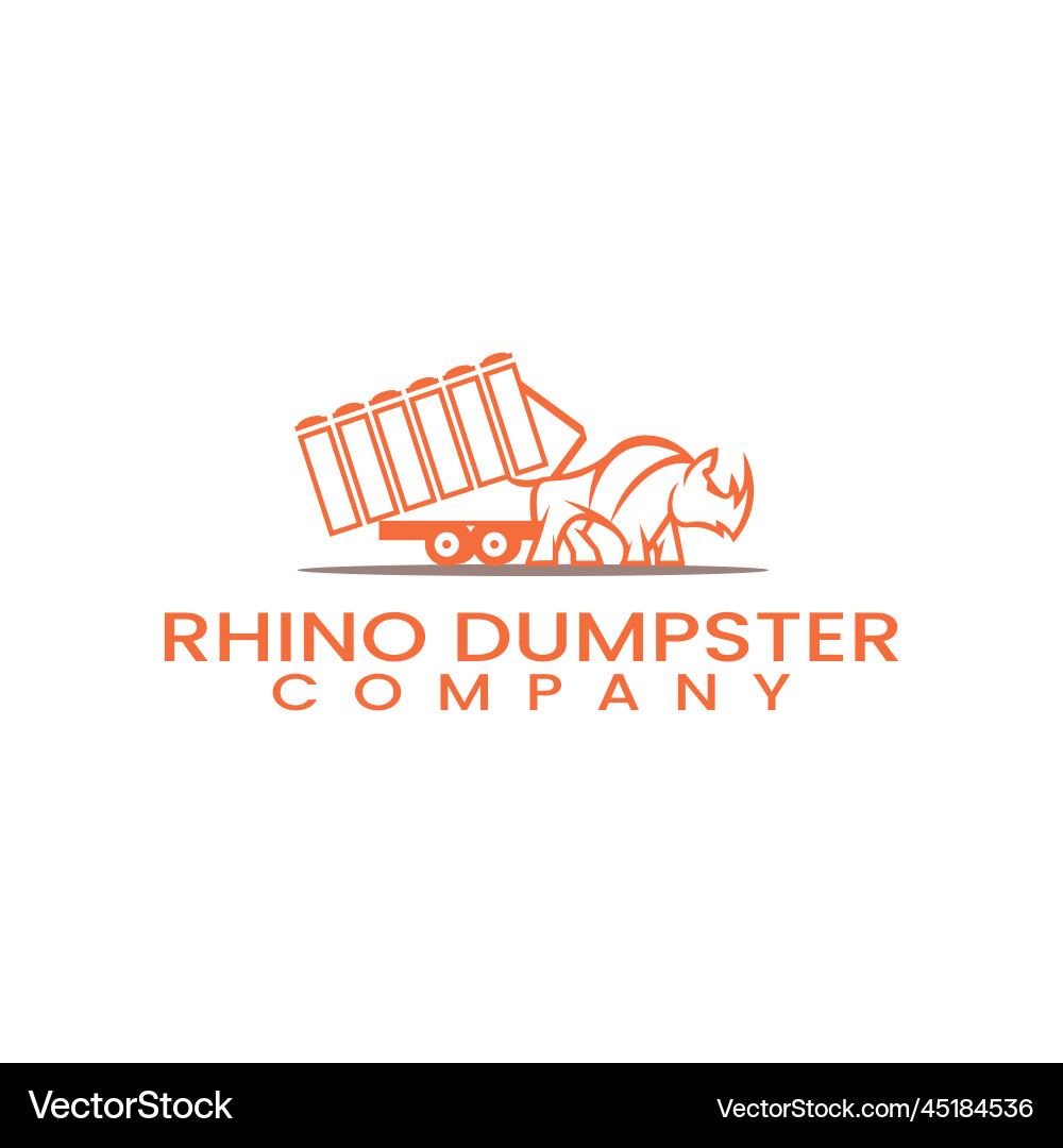 Rhino Pulling Dumpster - Abfallentfernung Vektorbild