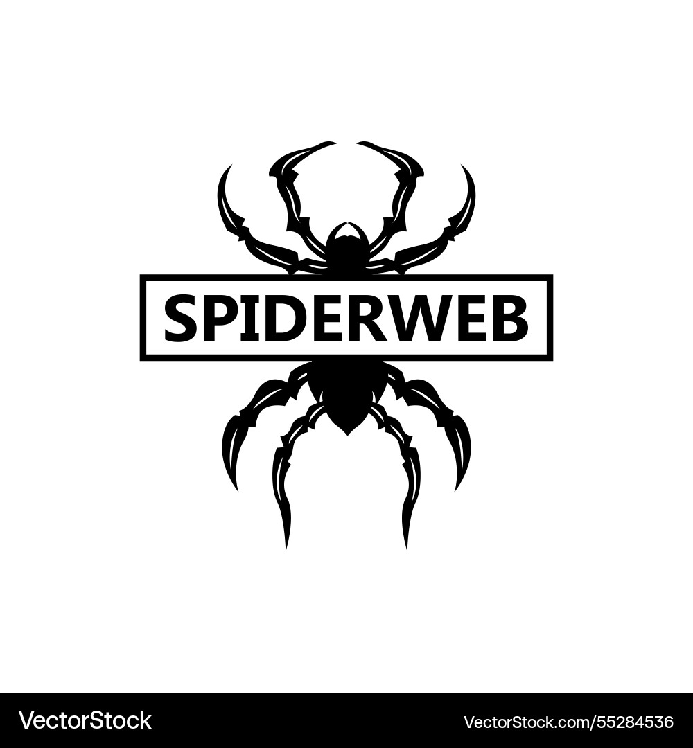 Spider logo insect animal premium vintage design Vector Image
