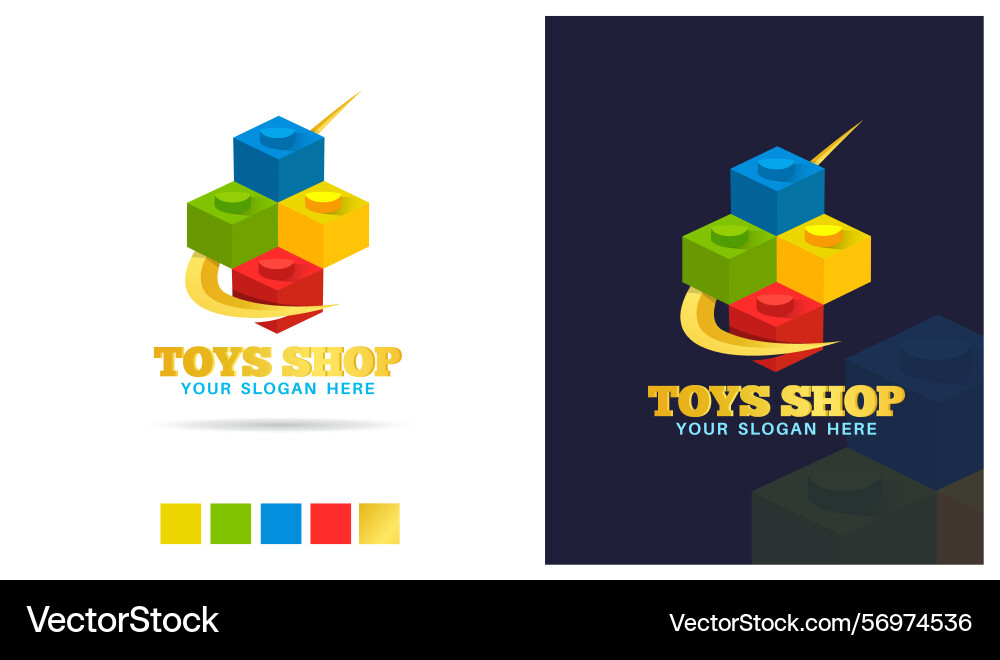 Toys shop logo design Royalty Free Vector Image