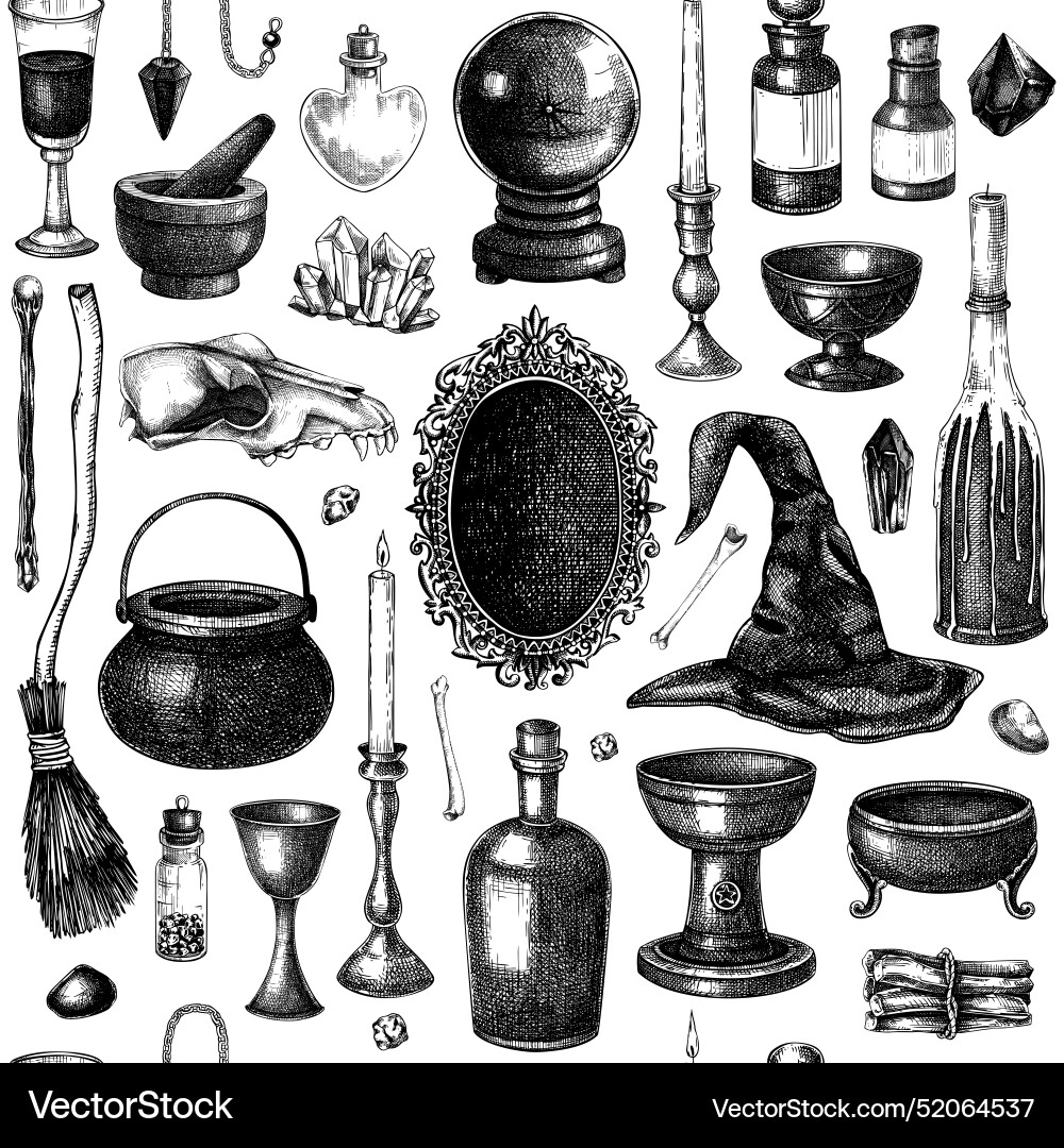 Bohemian style witchcraft background vintage Vector Image