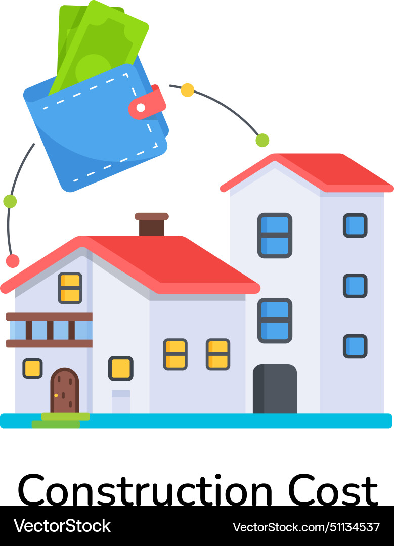 Construction cost Royalty Free Vector Image - VectorStock