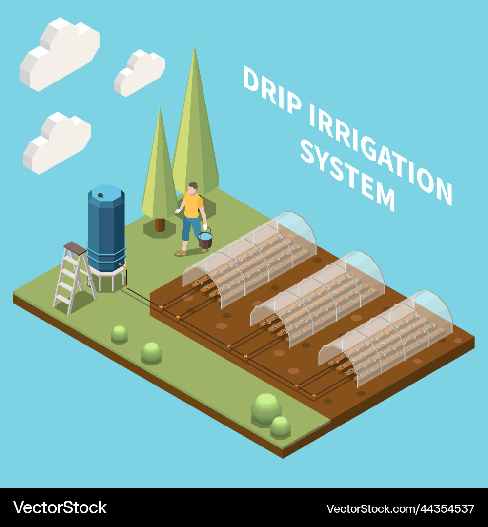 Drip irrigation system Royalty Free Vector Image