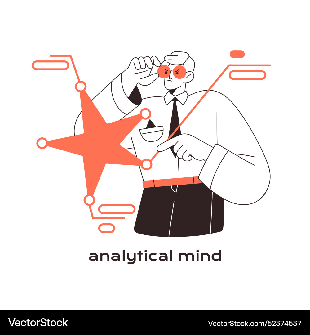 Employee with analytical mind researches office Vector Image