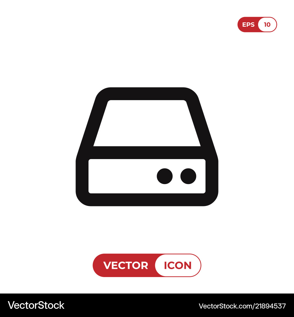 Hard drive icon Royalty Free Vector Image - VectorStock