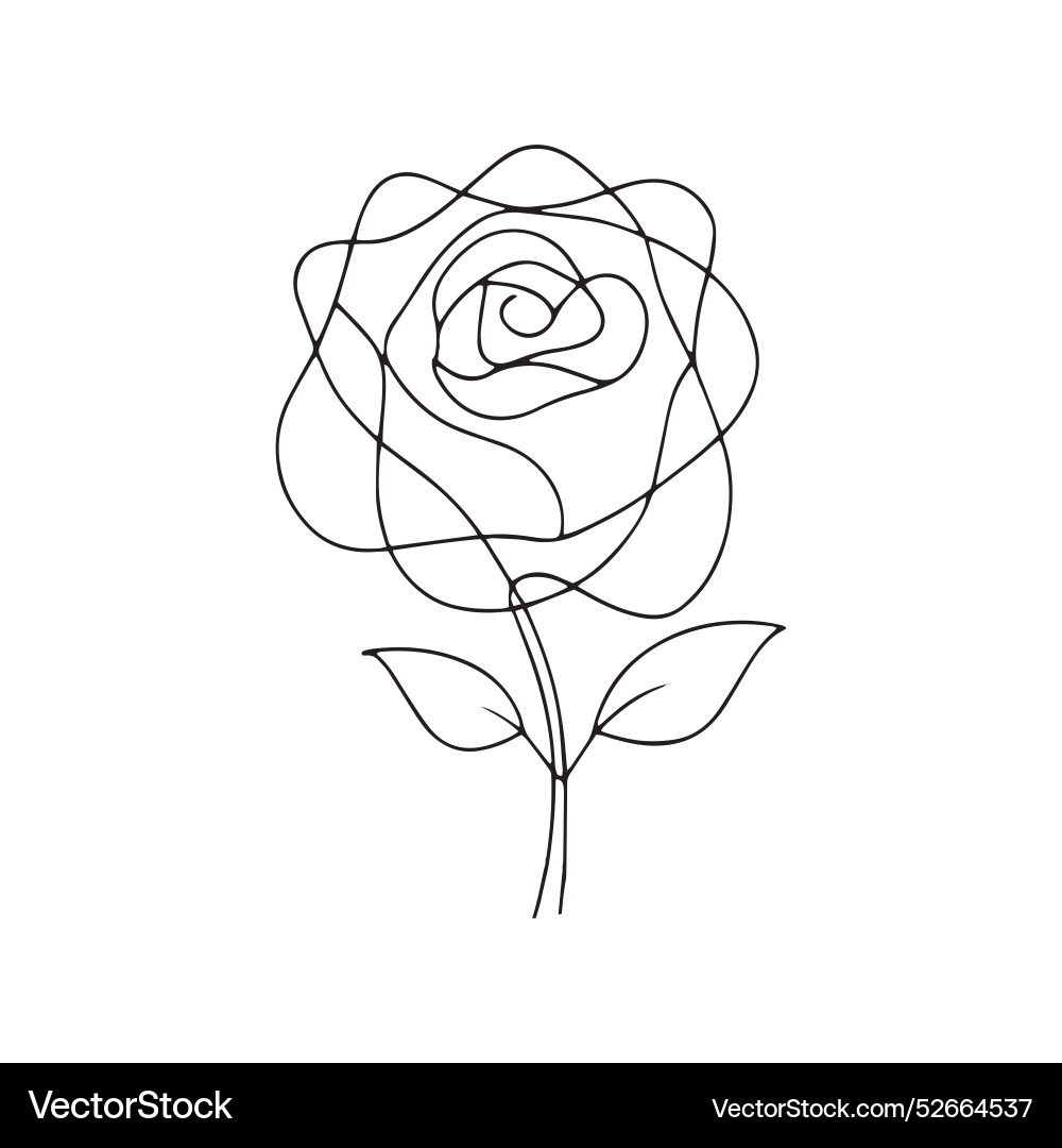 Rose flower flat Royalty Free Vector Image - VectorStock