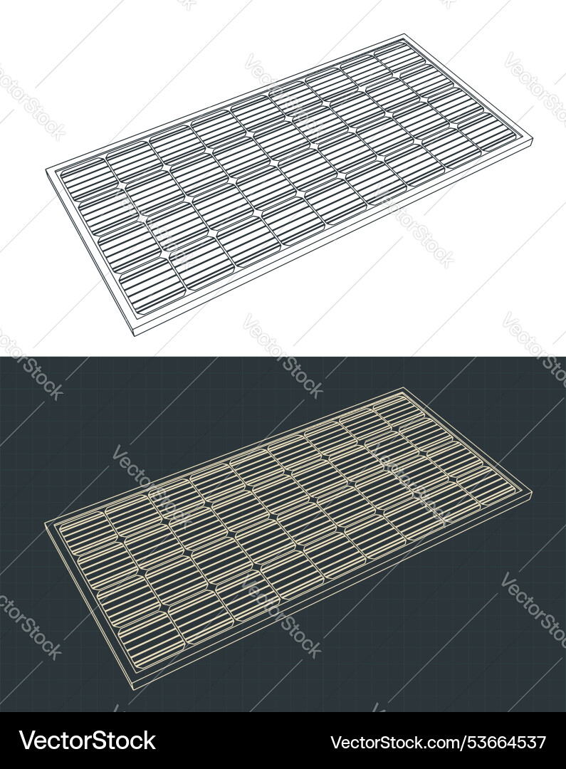Solar panel blueprints Royalty Free Vector Image Solar panel blueprints Royalty Free Vector Image