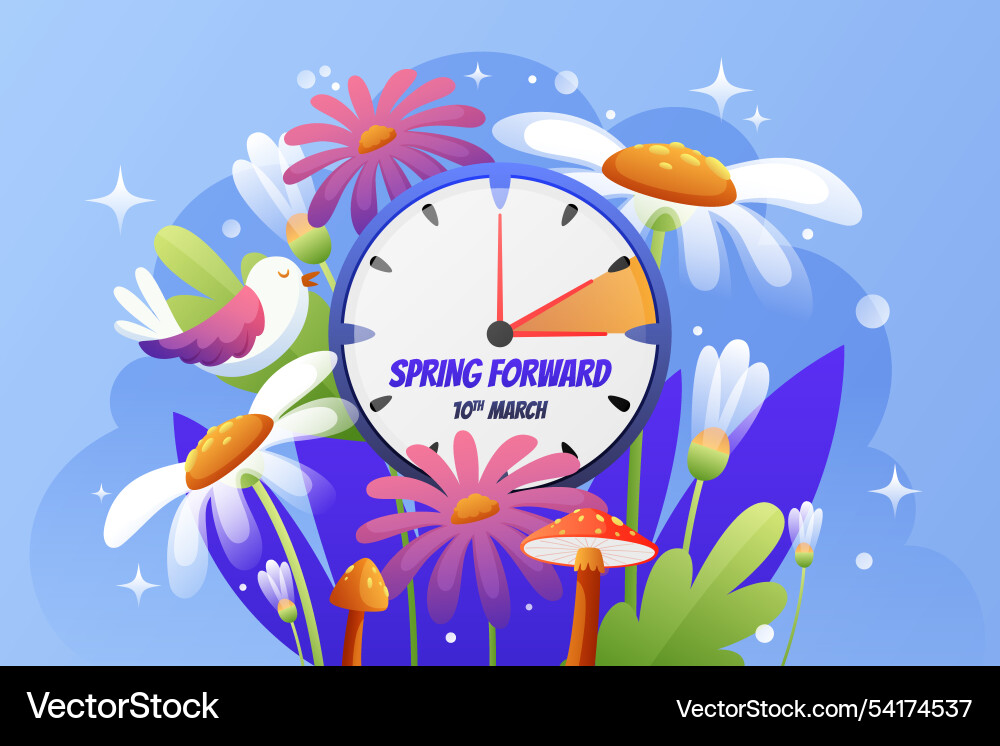 Spring forward background in gradient design Vector Image