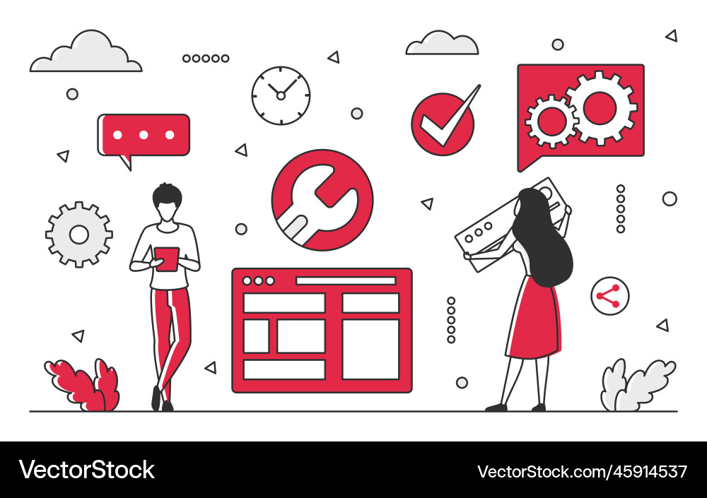 Technical support team Royalty Free Vector Image