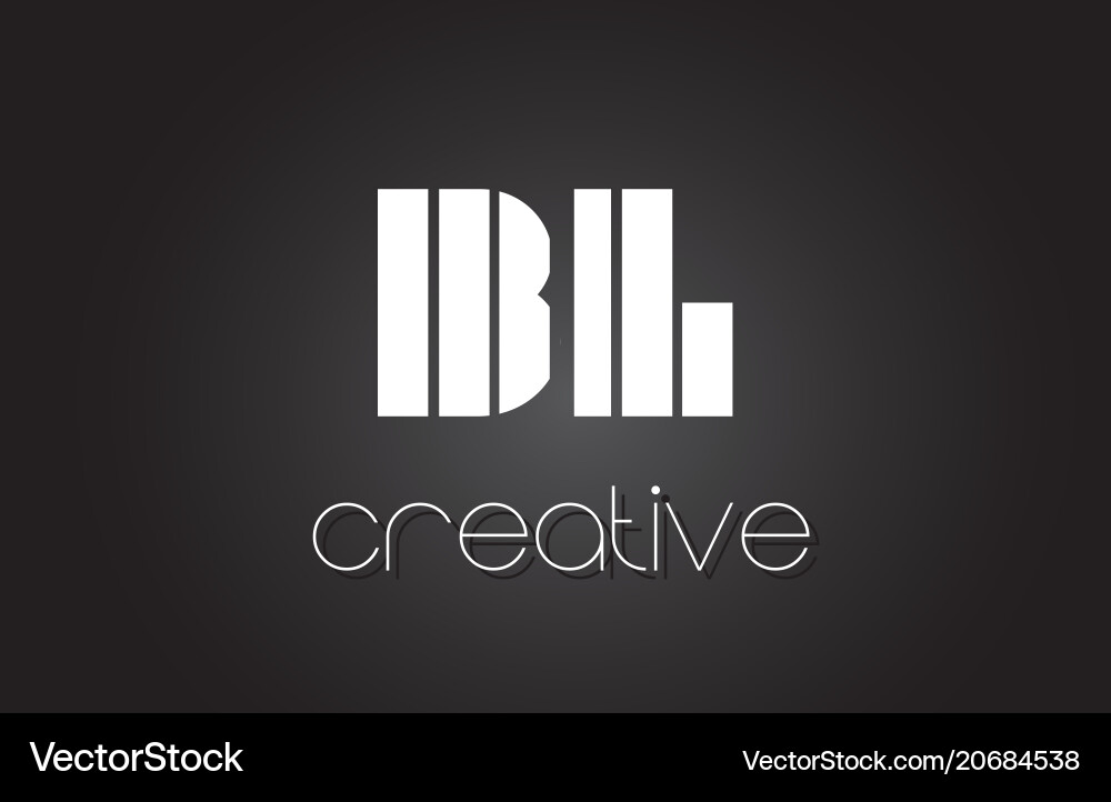 Bl b l letter logo design with white and black Vector Image